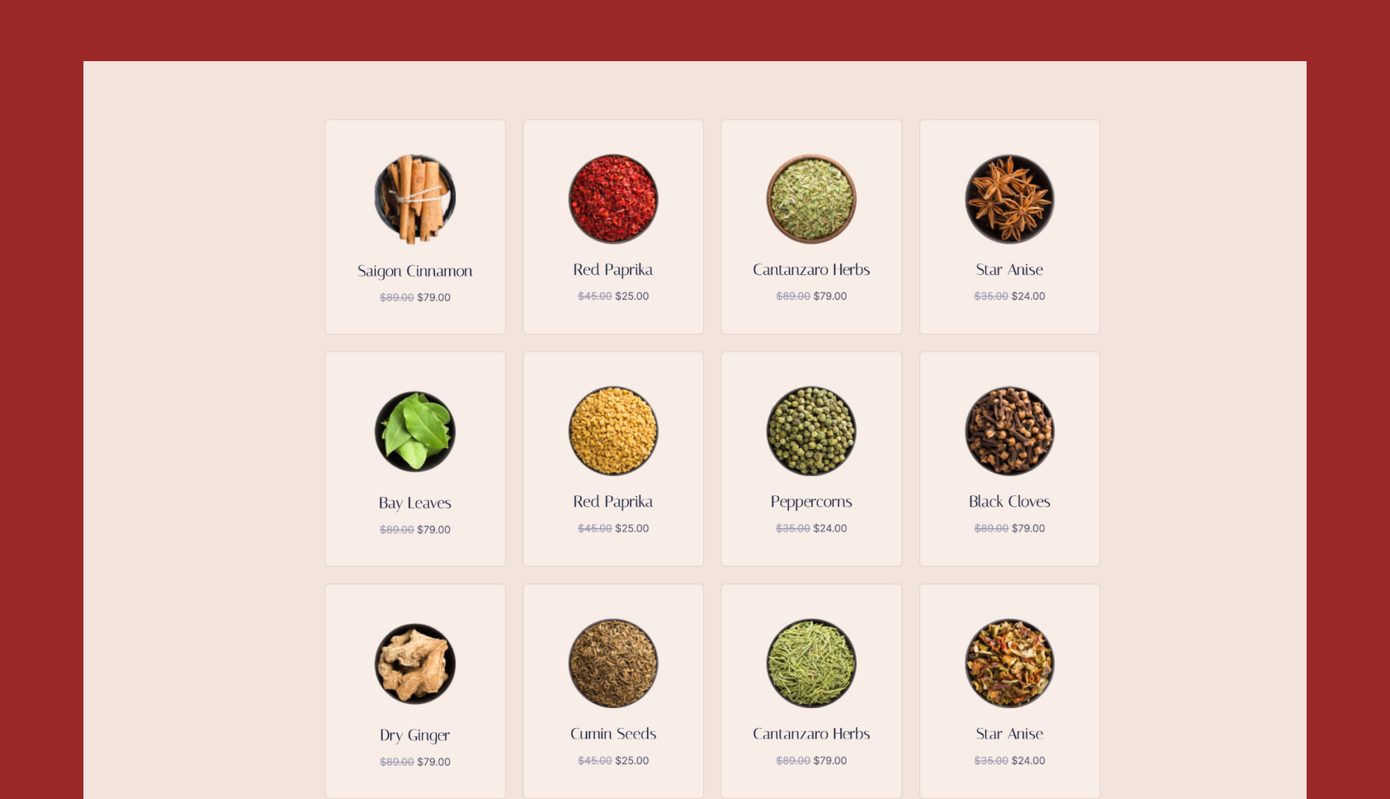 Herbs N Spice - Spice Shop Website Template Product Section | Templately