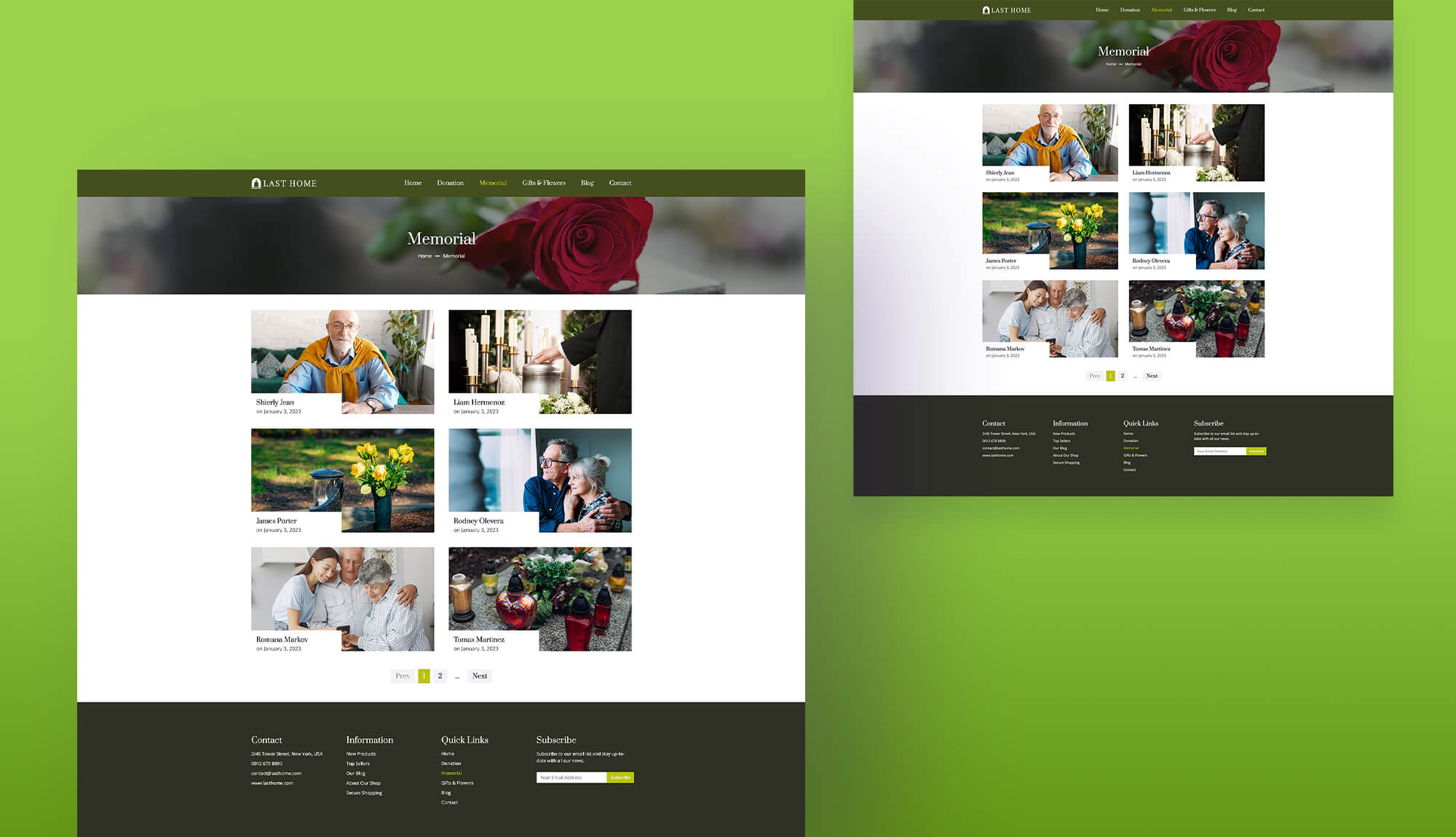 Last Home - Funeral Service Website For Gutenberg Memorial Page ...