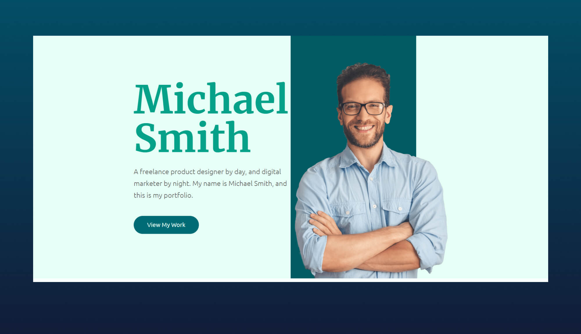 Michael - Gutenberg Minimalist Portfolio Template Hero Section | Templately