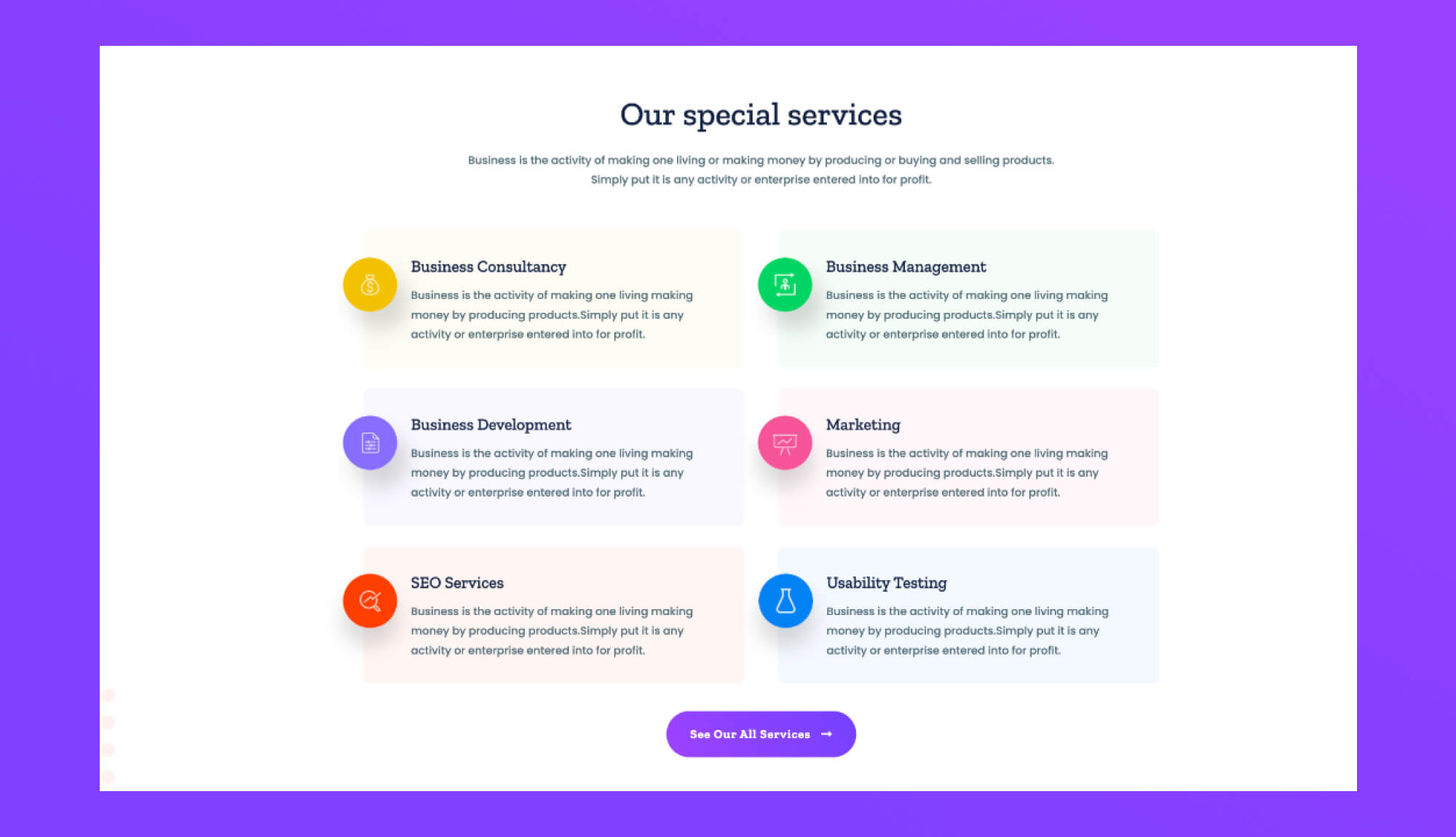 Unigency - Agency Template For Gutenberg Service Section Lite | Templately