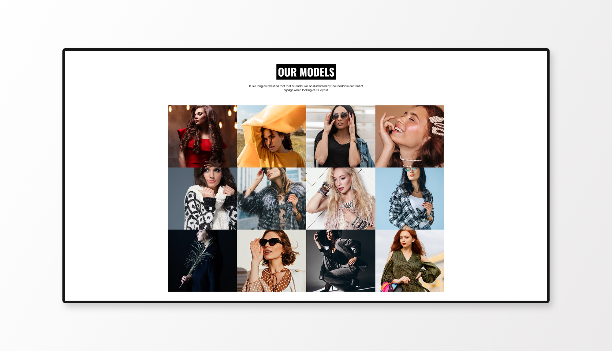 Fashion And Modeling Agency Website For Gutenberg Our Models Section ...