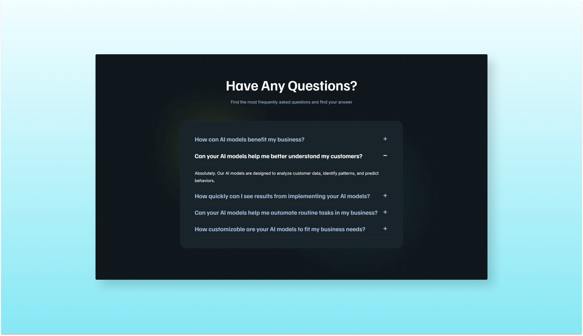 BrainScript AI – Multipurpose AI SaaS Website Template FAQ Section | Templately