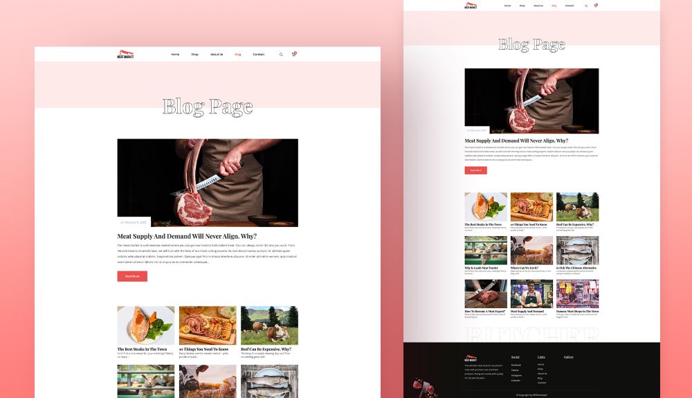 Meat Market - Butcher Shop Website For Gutenberg Blog Page | Templately