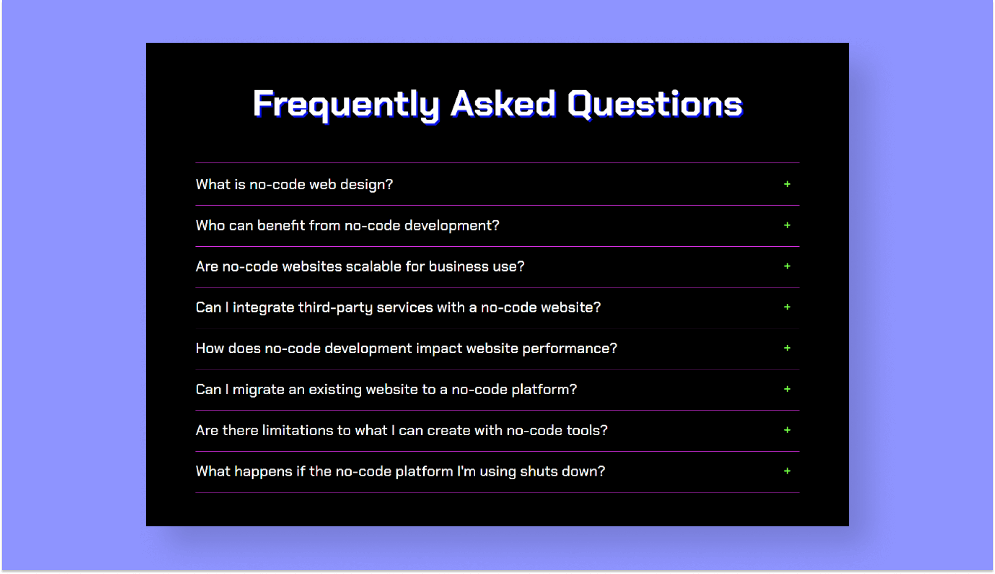 NooCodeHub - No Code Community Website Template FAQ Section | Templately