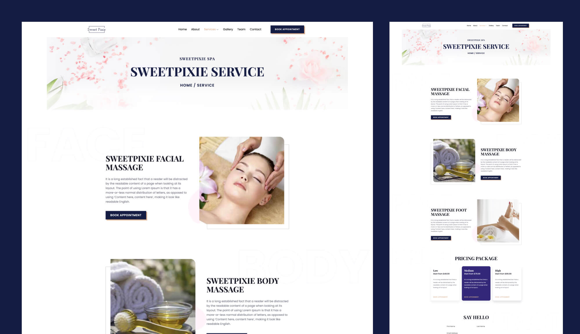 Sweet Pixie - SPA Website Template for Gutenberg Service Page | Templately