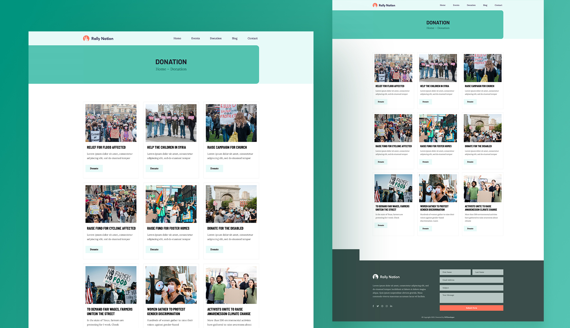 Rally Nation - Petition Website Template For Gutenberg Donation Page ...