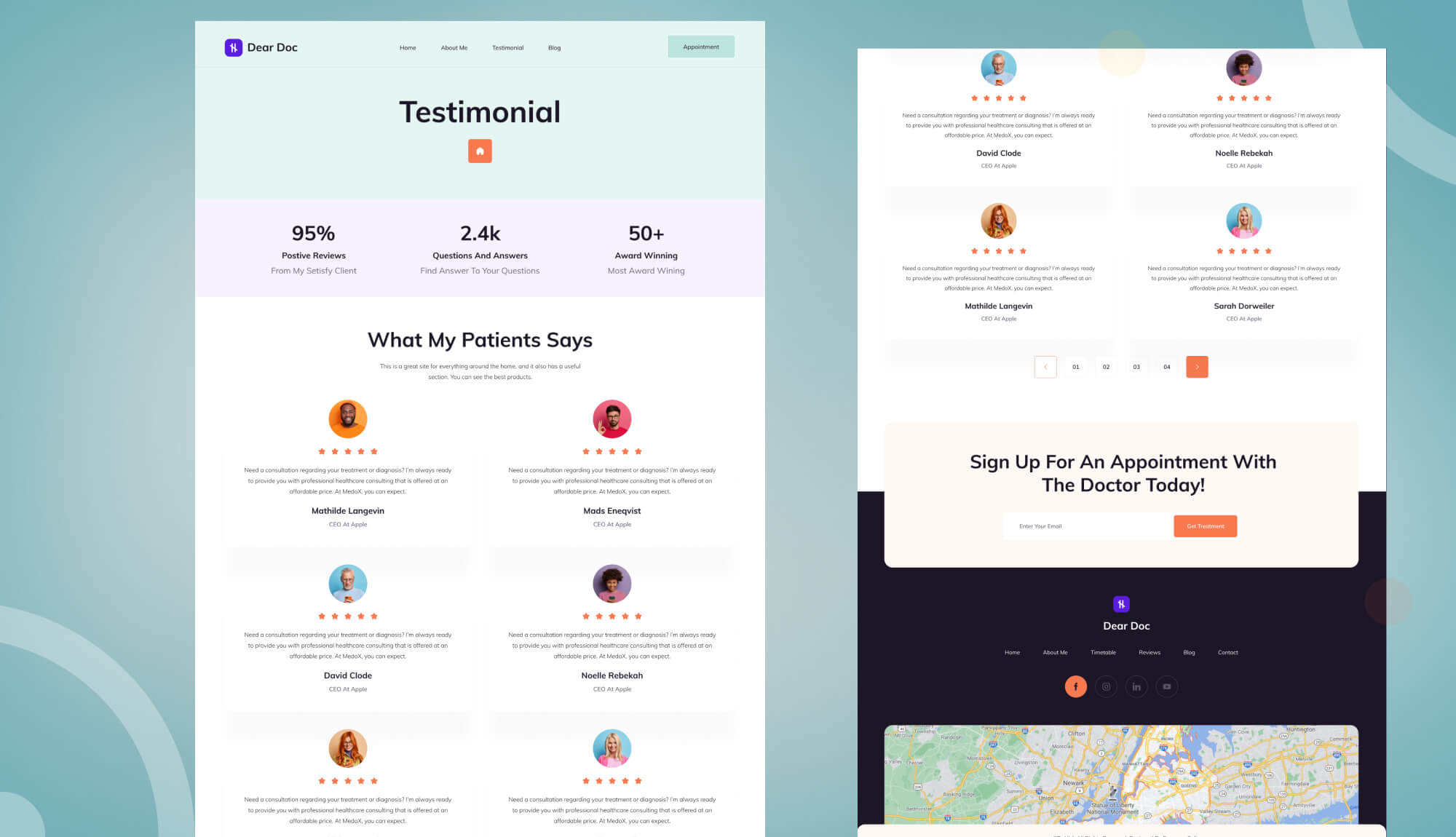 Dear Doc - Personal Website Template For Doctors Testimonial Page ...