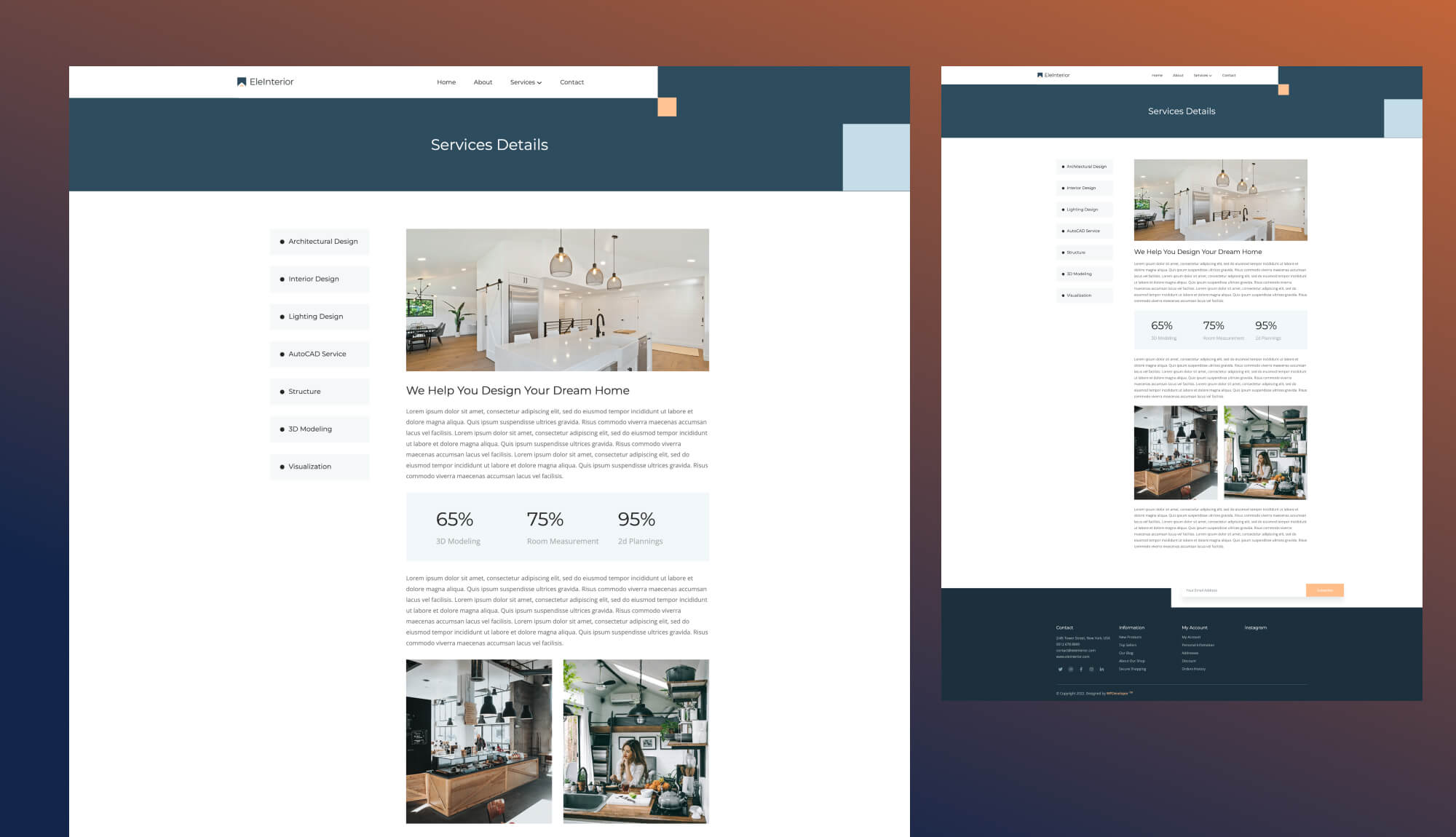 EleInterior - Interior Design Website Template For Gutenberg Service ...