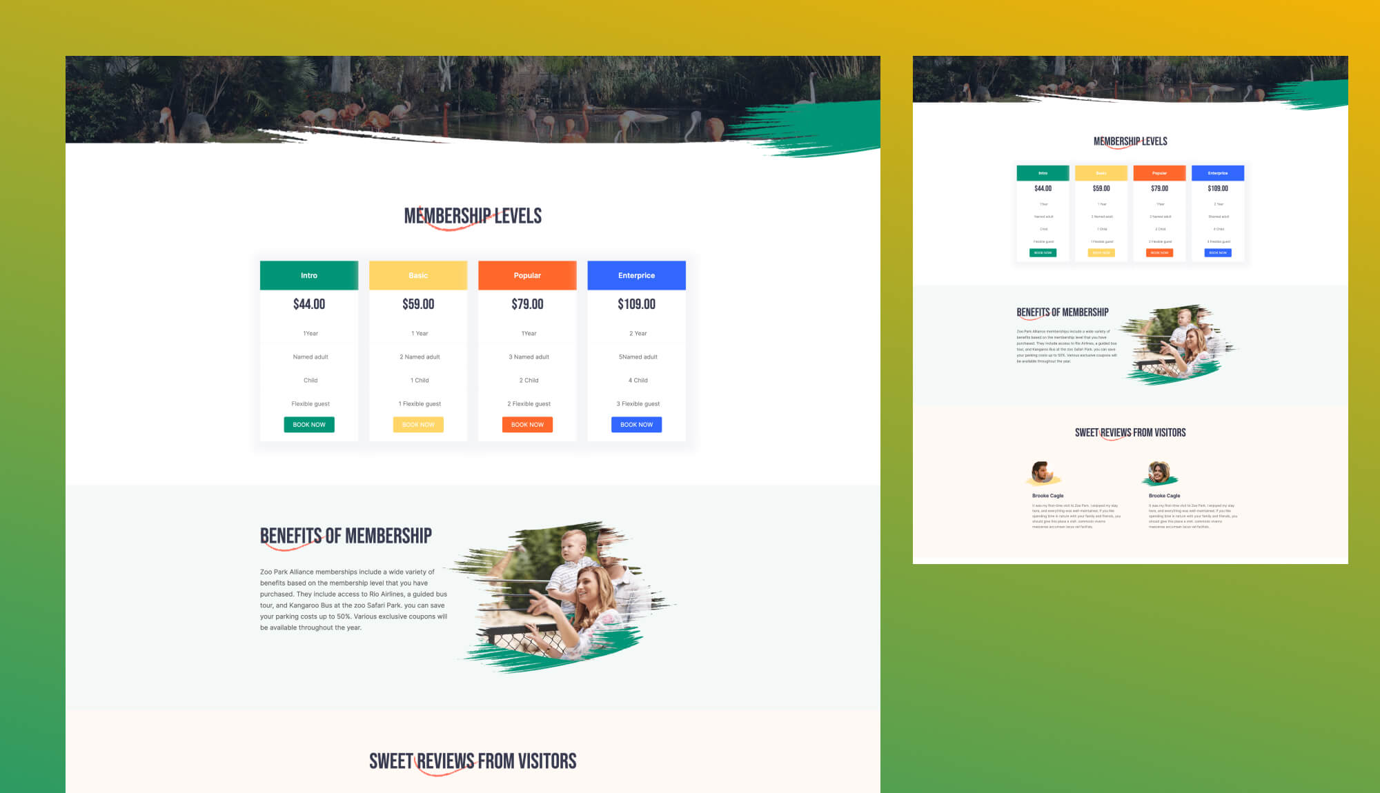 Zoo Park - Safari & Zoo Website Template Membership Page | Templately