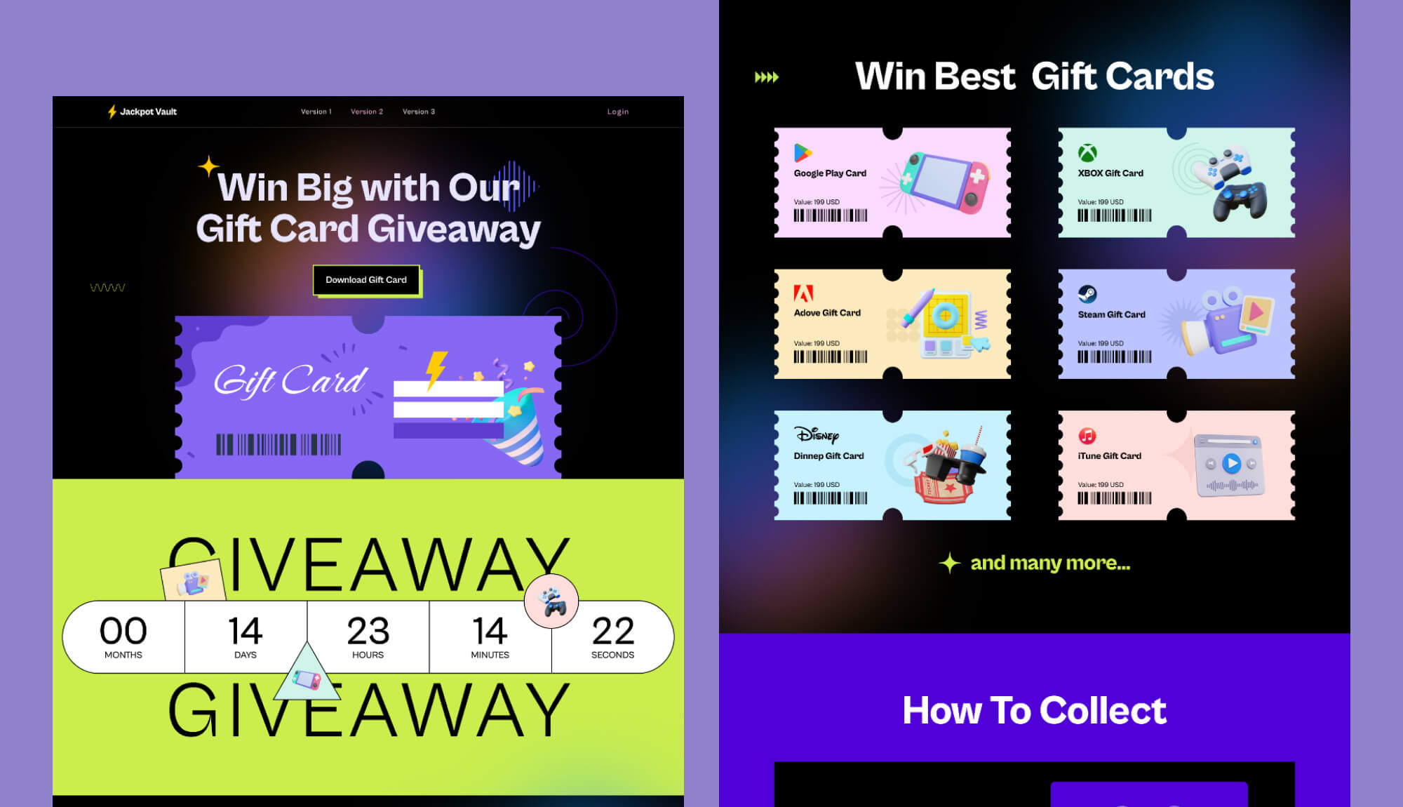 Jackpot Vault - Giveaway Page Templates For Elementor Landing Page 2 ...