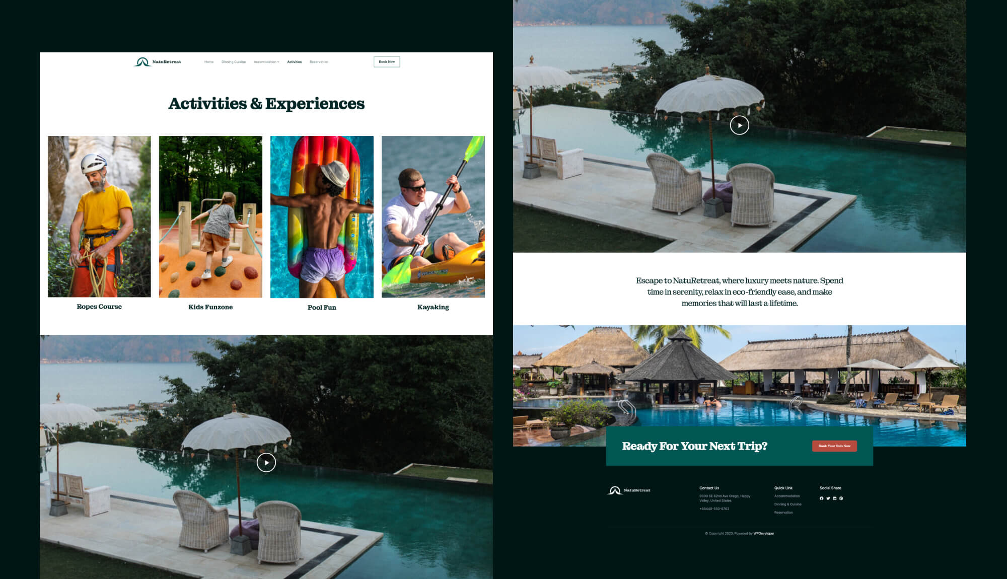 NatuRetreat - Ecotourism Template For Elementor Activities & Experiences Page | Templately