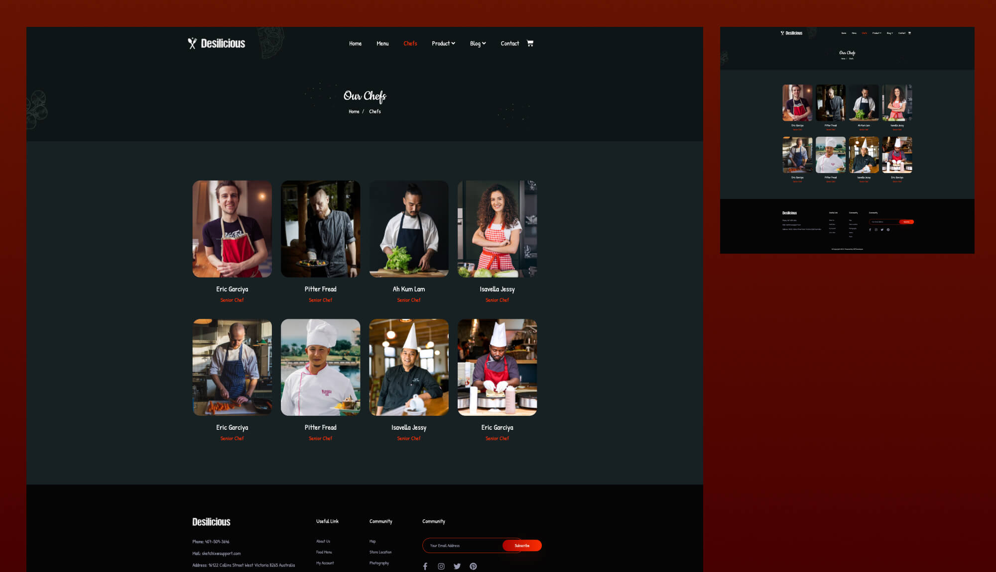 Desilicious - Indian Restaurant Template For Elementor Chefs Page ...