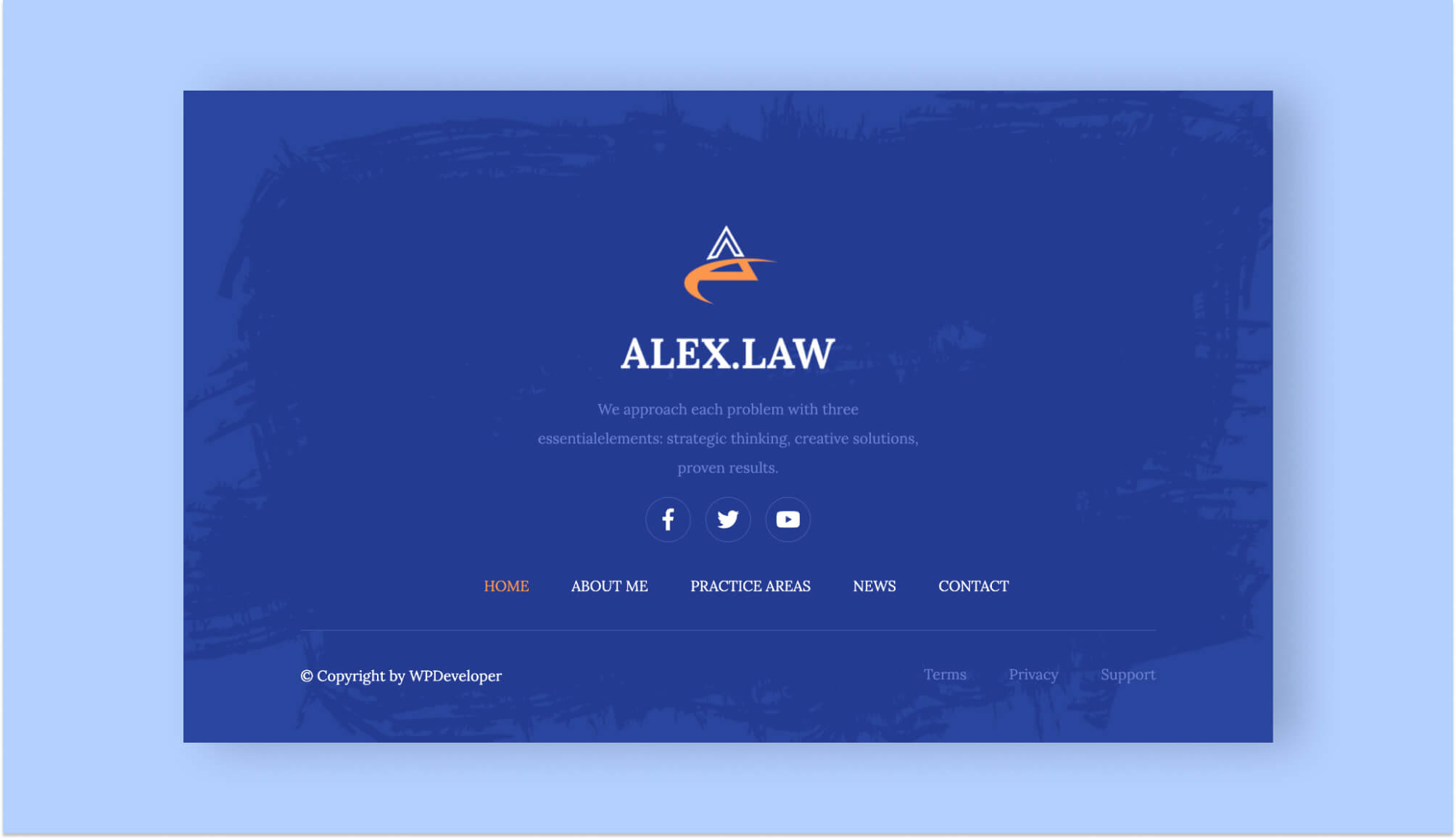 Alex Law - Lawyer Personal Website Template For Gutenberg Footer ...