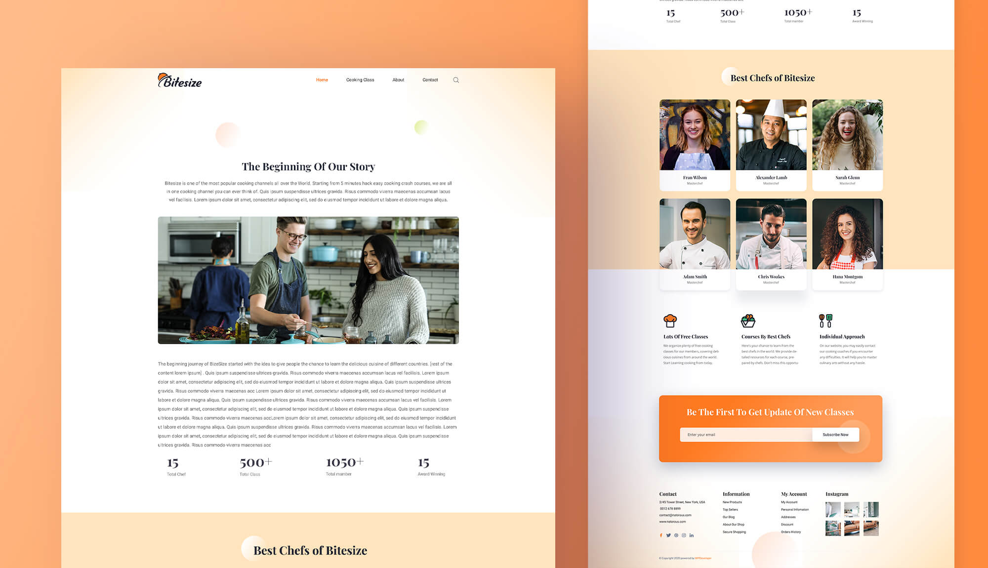 Bitesize - Cooking Class Website About Page | Templately