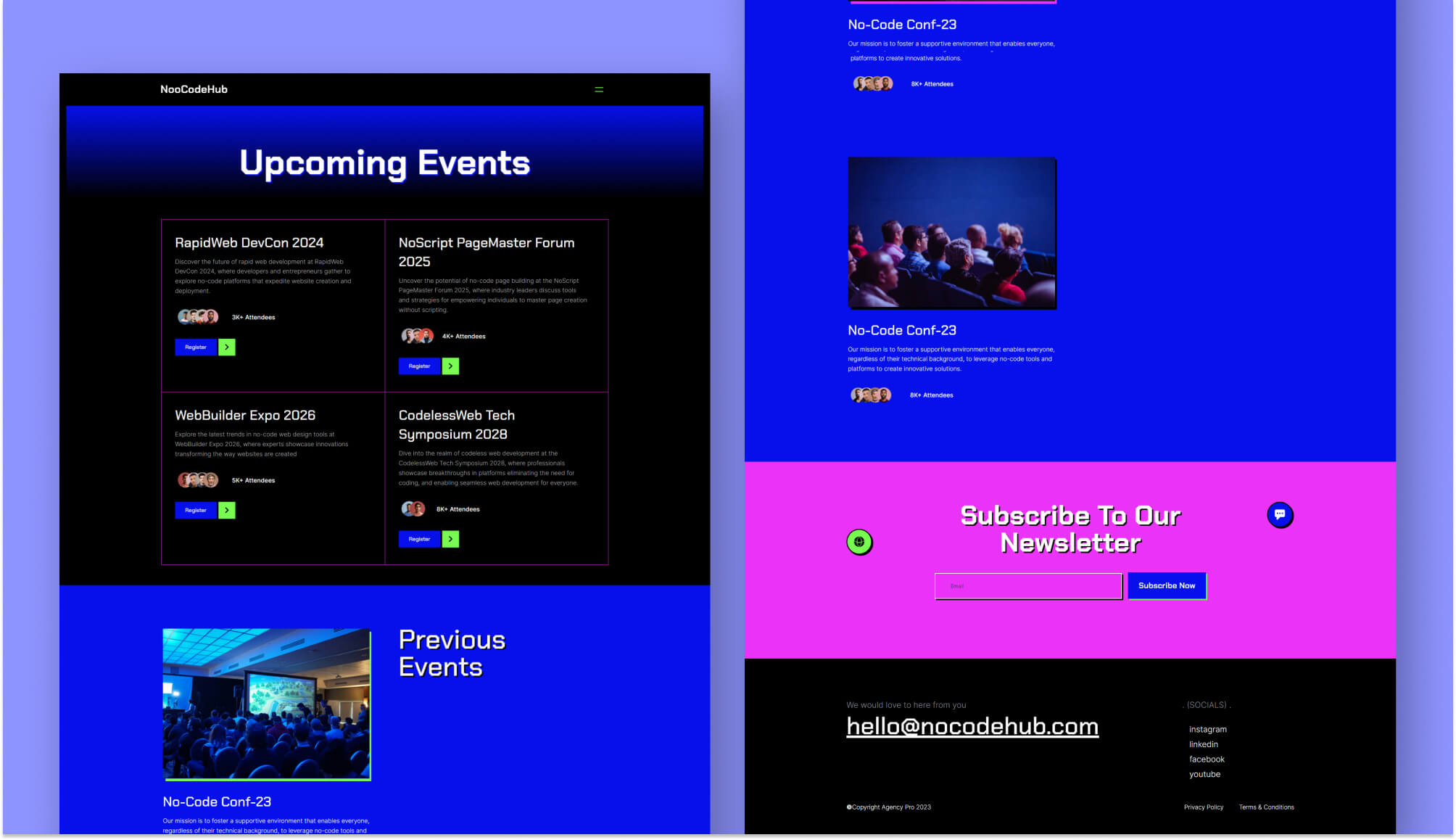 NooCodeHub - No Code Community Website Template For Gutenberg Events ...