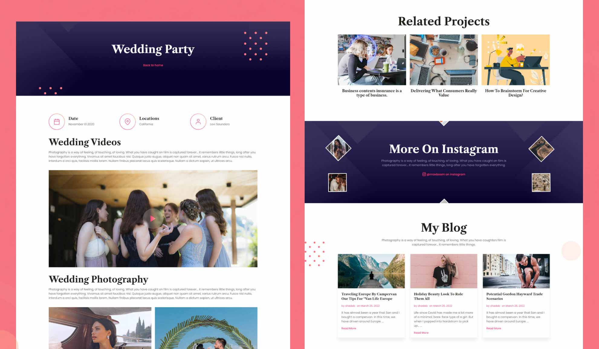 Max Boom - Photography Website Template For Gutenberg Project Details ...