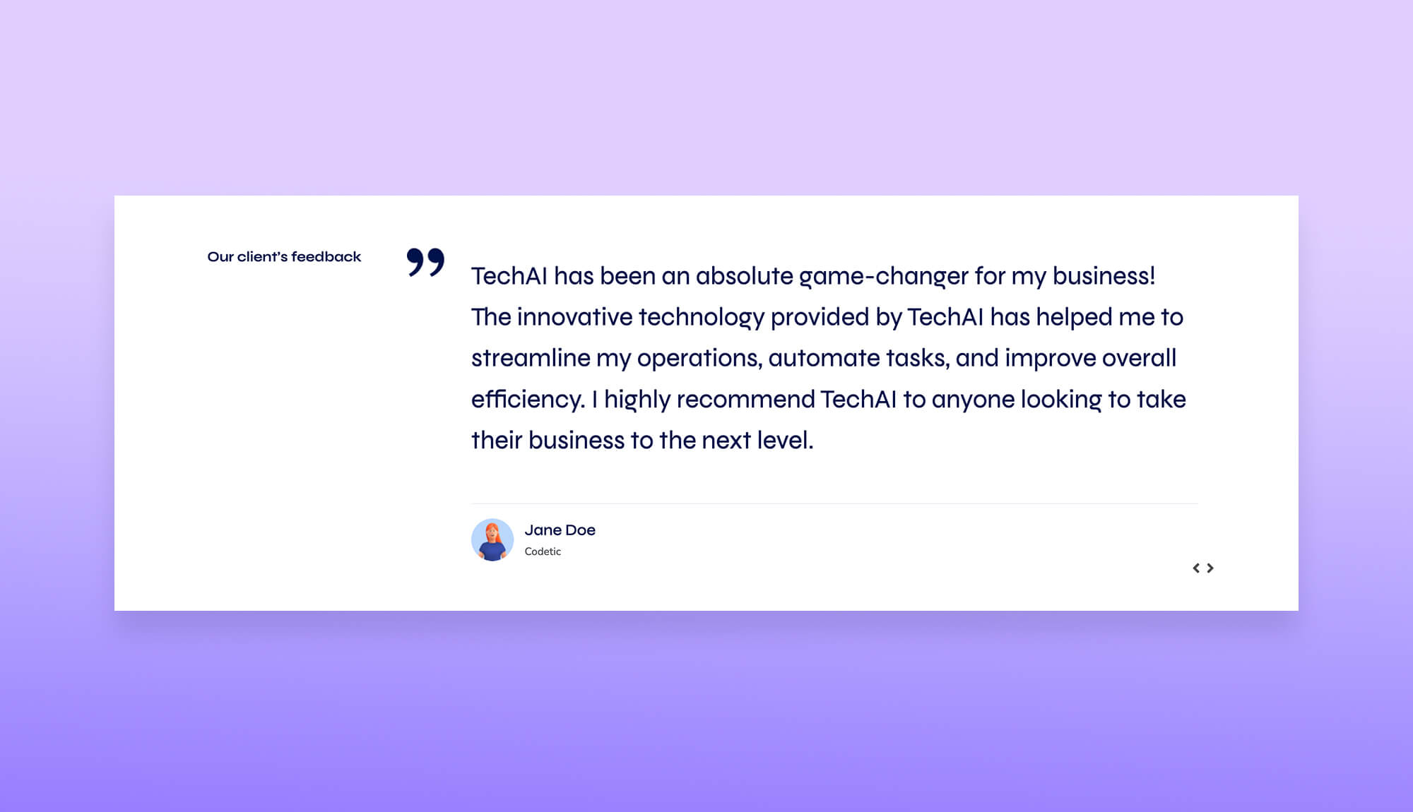 TechAI - Technology Website Template For Elementor Testimonials Section ... TechAI - Technology Website Template For Elementor Testimonials Section ...