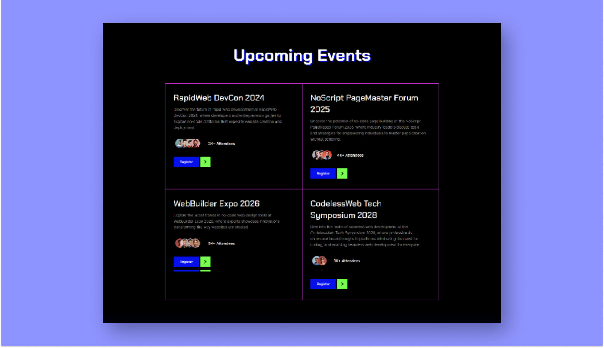 NooCodeHub - No Code Community Website Template For Gutenberg Upcoming ...