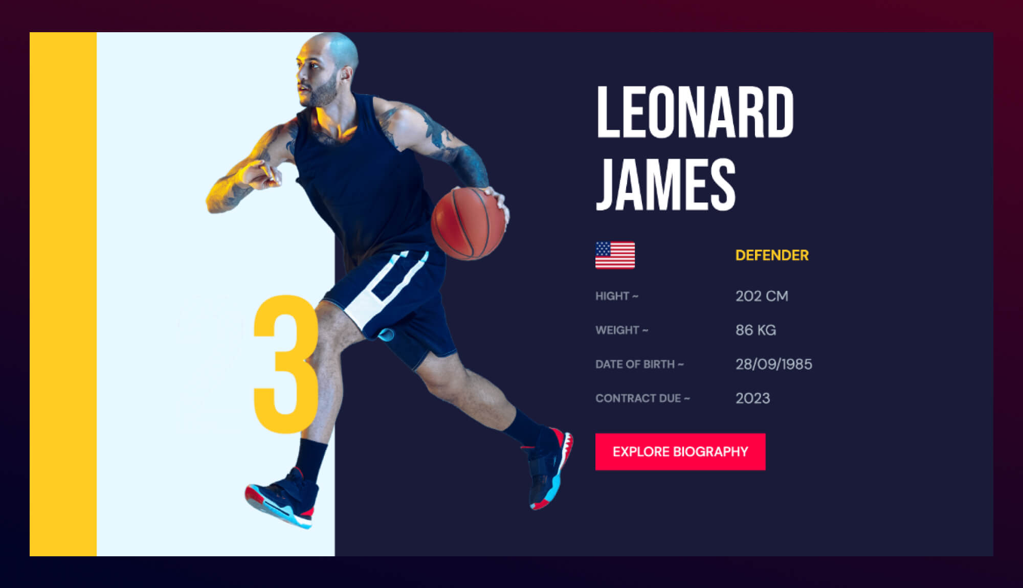 Blazers - Basketball Team Site Template For Gutenberg Players Profile ...