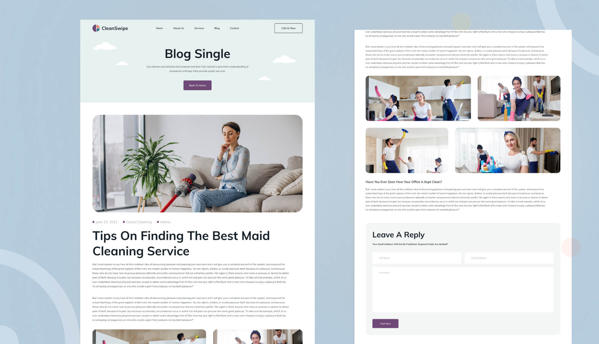 CleanSwipe - Cleaning Service Website Template Blog Details Page ...