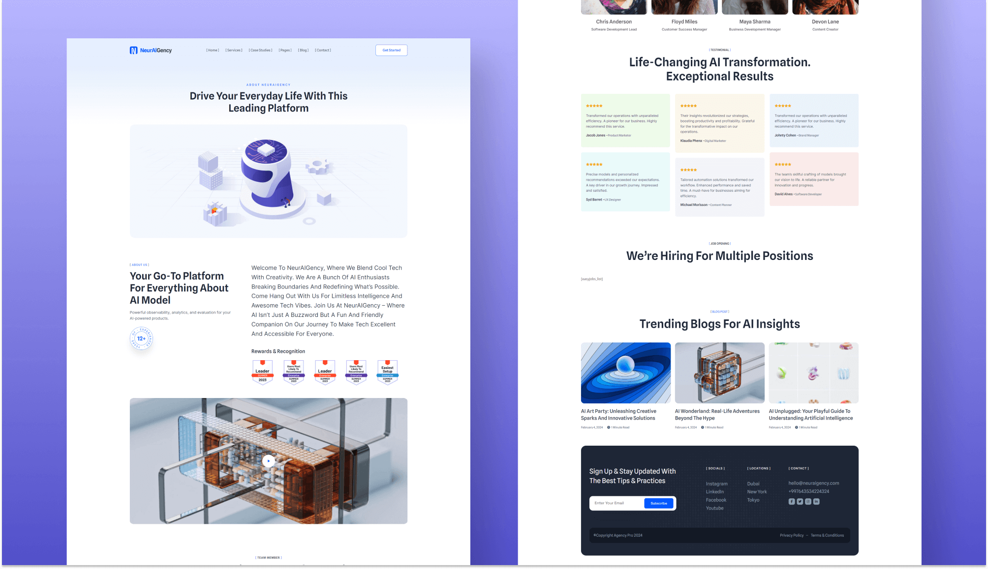NeurAIGency - Artificial Neural Network AI / AI Startup Website ...