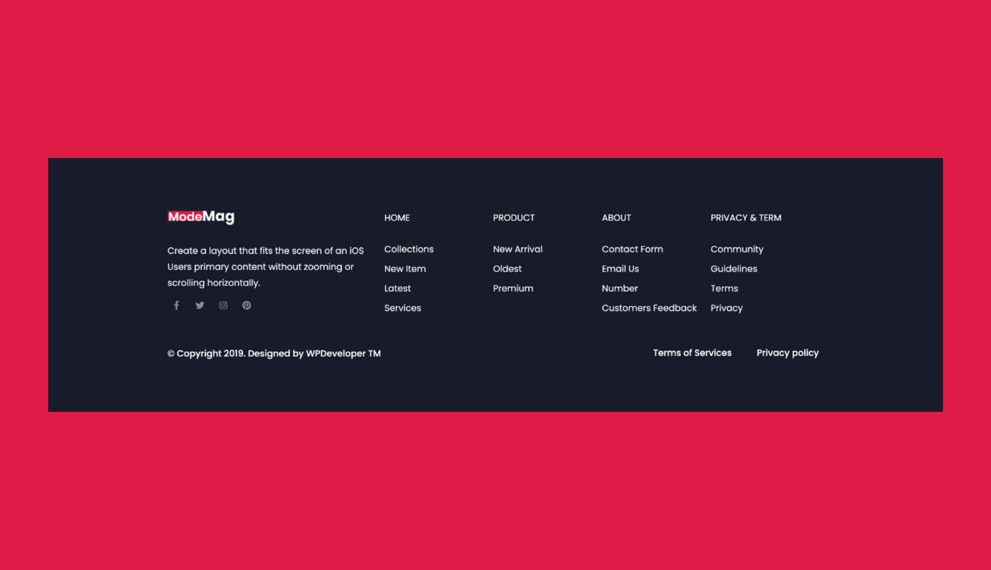 ModeMag - Fashion Magazine Template For Gutenberg Footer Section ...