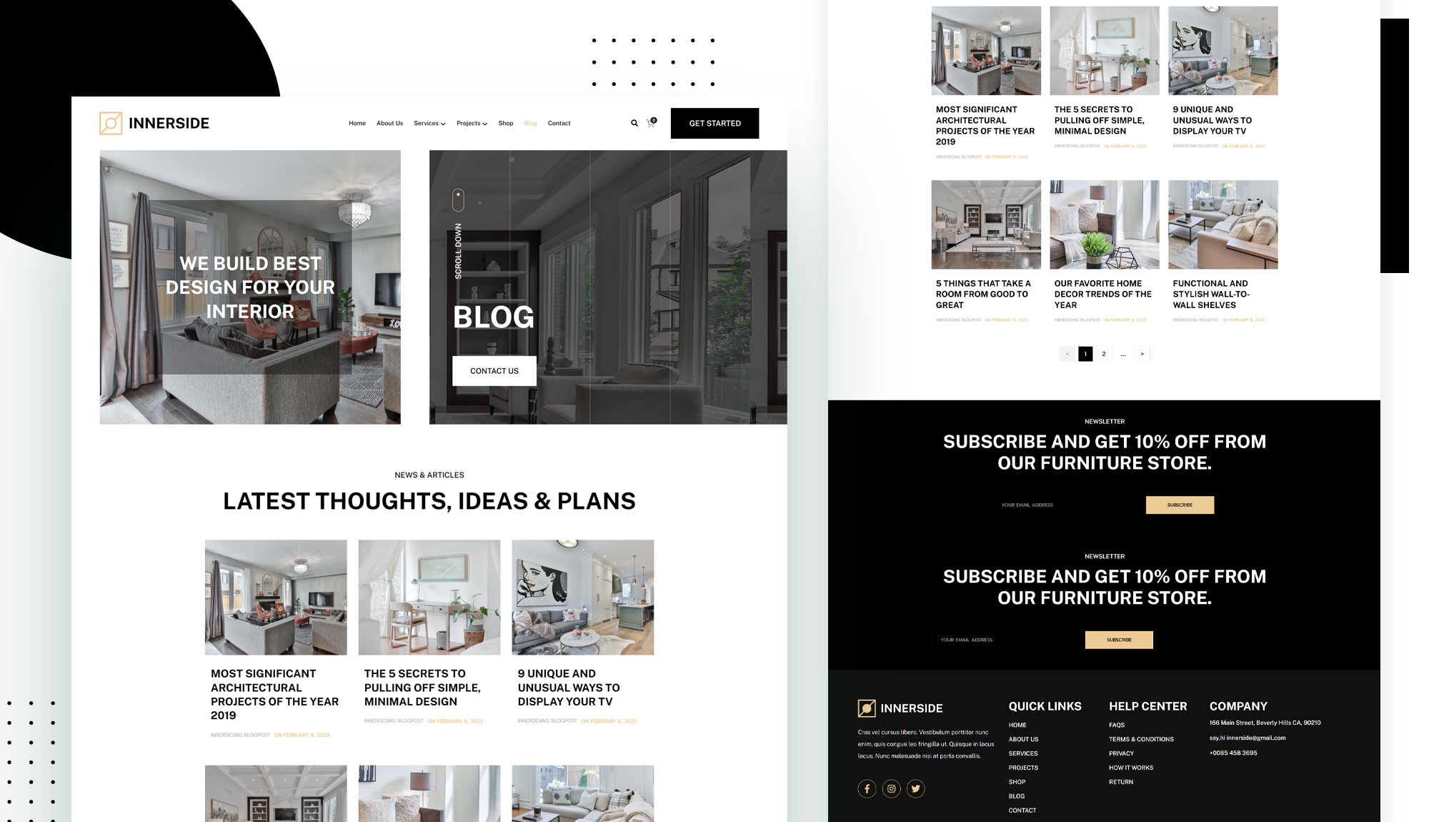 InnerSide - Interior Design Website Template For Gutenberg Blog Page ...