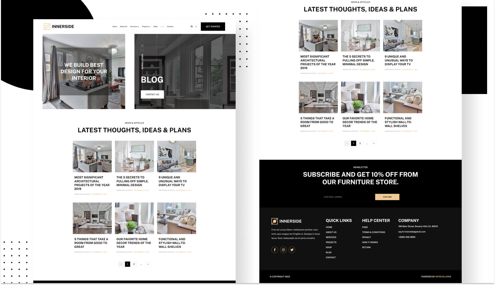 InnerSide - Interior Design Website Template For Gutenberg Blog Page ...