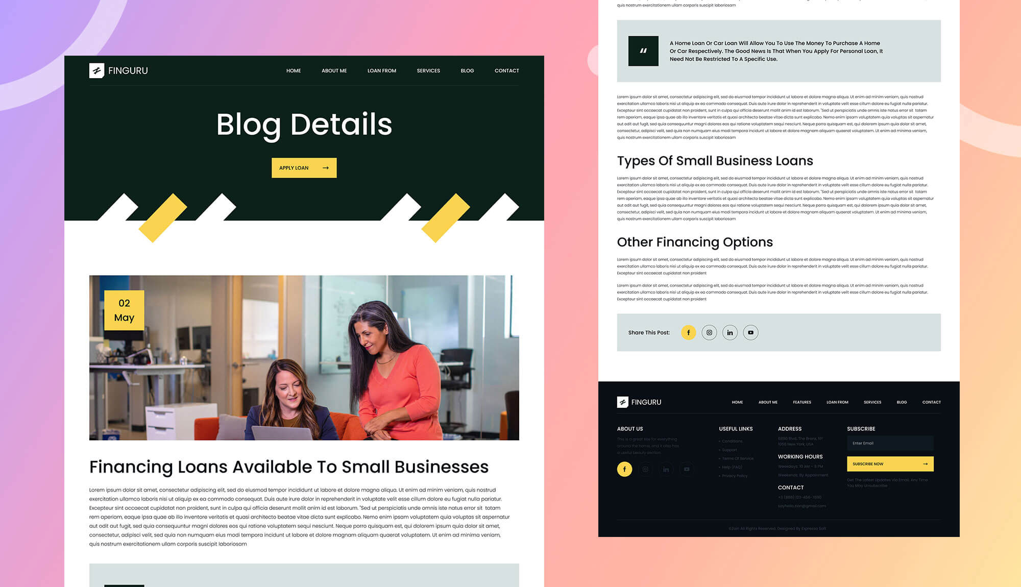 FinGuru - Personal Website Template For Bankers Single Post Page ...