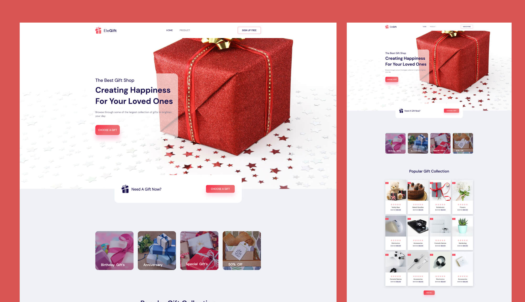 EleGift - eCommerce Gift Shop Template For Gutenberg Home Page | Templately