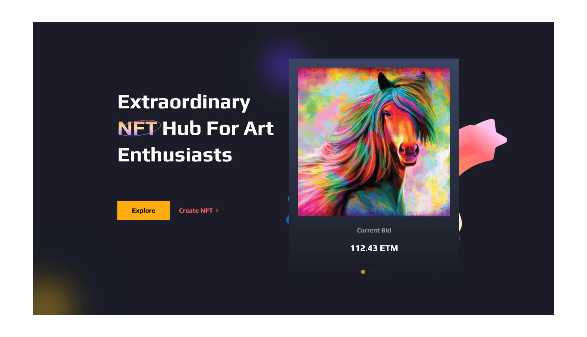 NFTLibrary - NFT Business Website Template For Gutenberg Hero Section with Slider | Templately