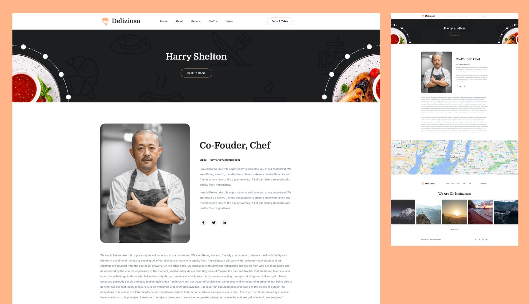 Delizioso - Italian Restaurant Website Template For Gutenberg Staff ...