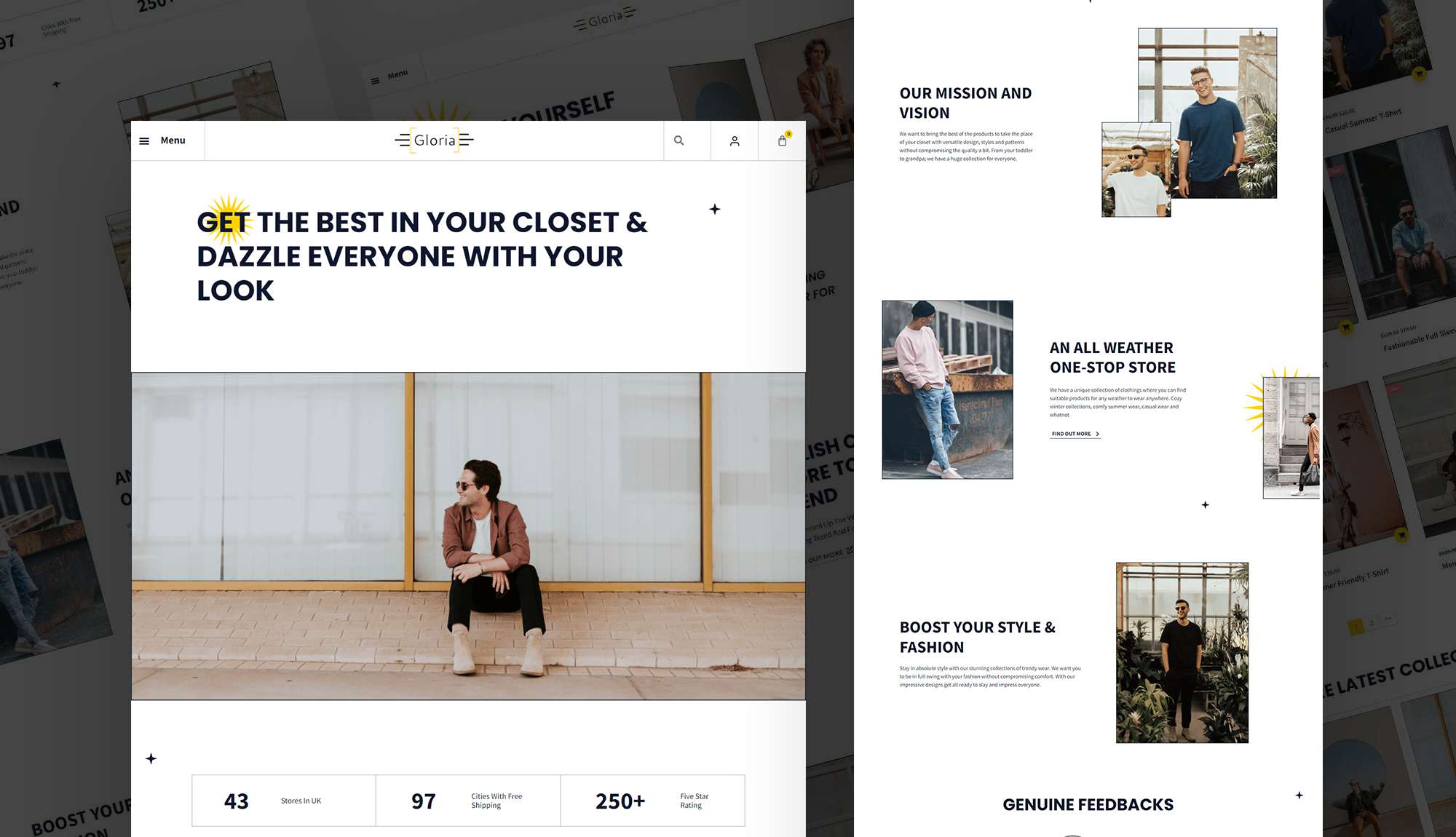 Gloria - Boutique Store Website Template About Page | Templately