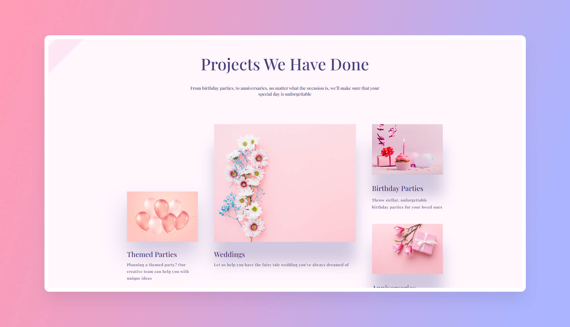 Cravity - Birthday Or Anniversary Template Portfolio Section | Templately