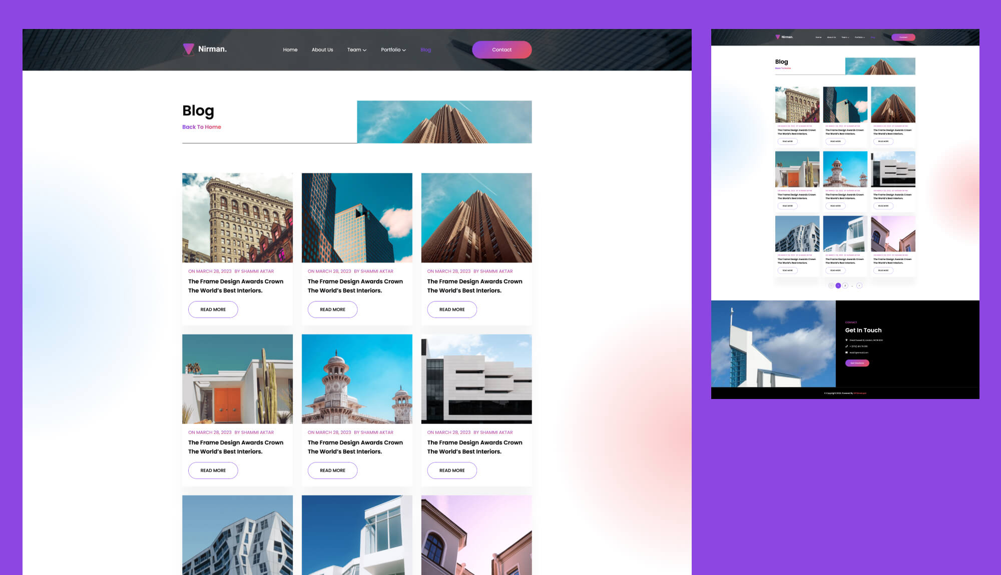 Nirman- Architecture Consultancy Website Template For Gutenberg Blog ...