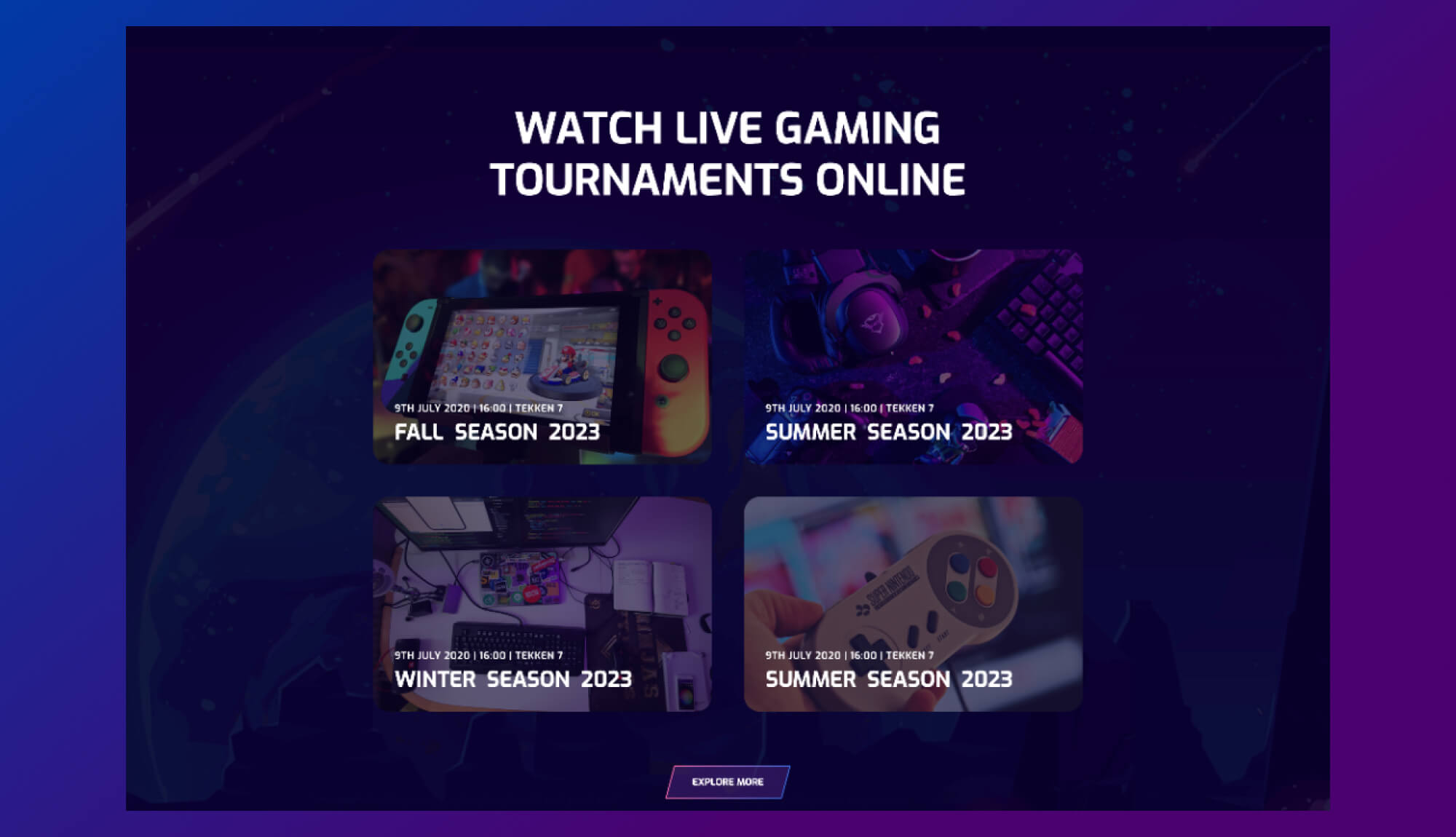 GameZone - Gaming Website Template For Gutenberg Tournaments Section For Gutenberg | Templately