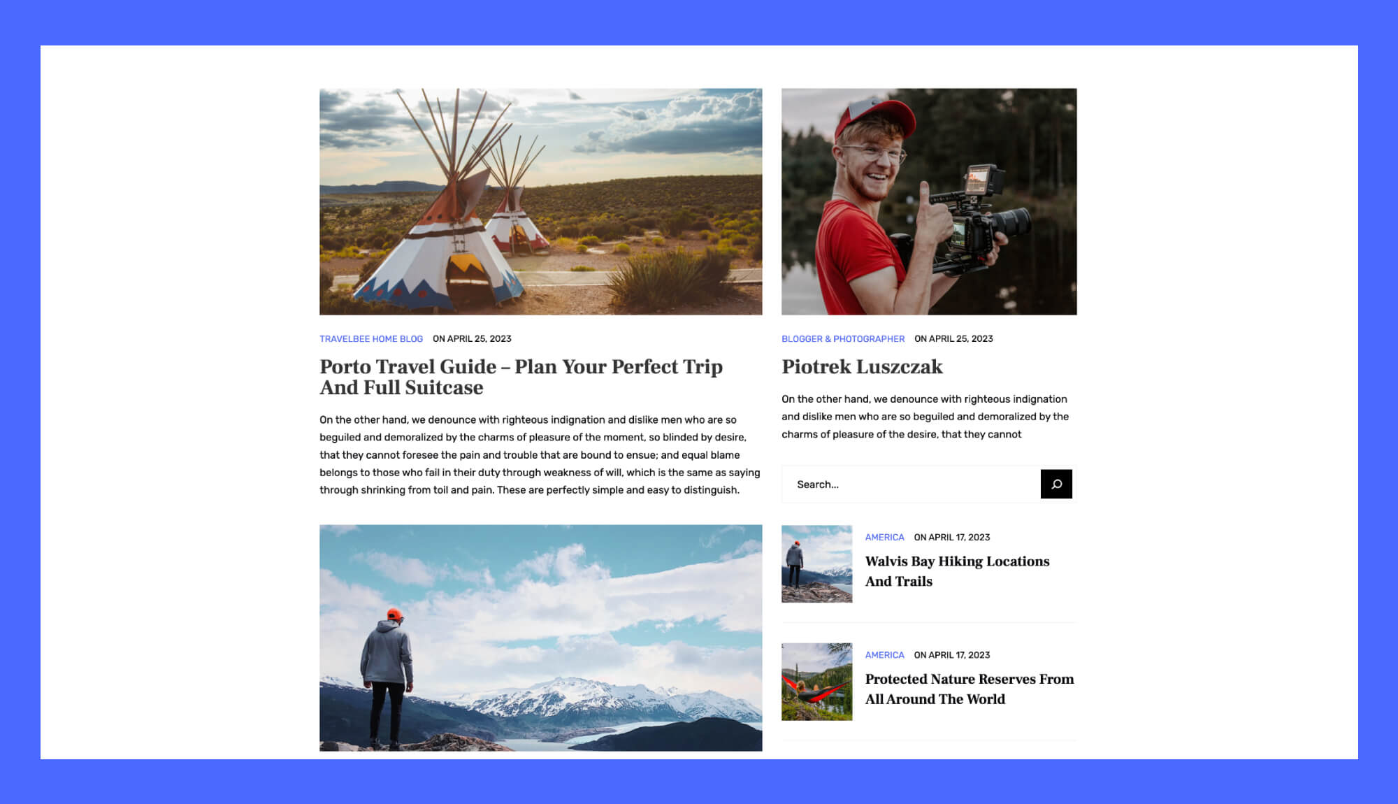 TravelBee - Gutenberg Travel Blog Website Template Blog Section ...