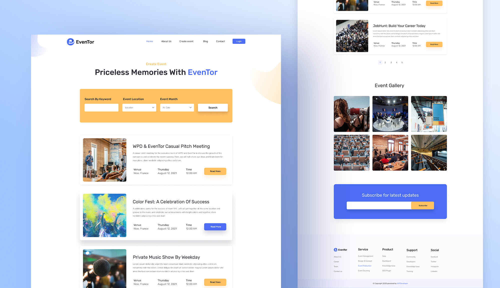 EvenTor - Event Management Website Template Create Event Page | Templately