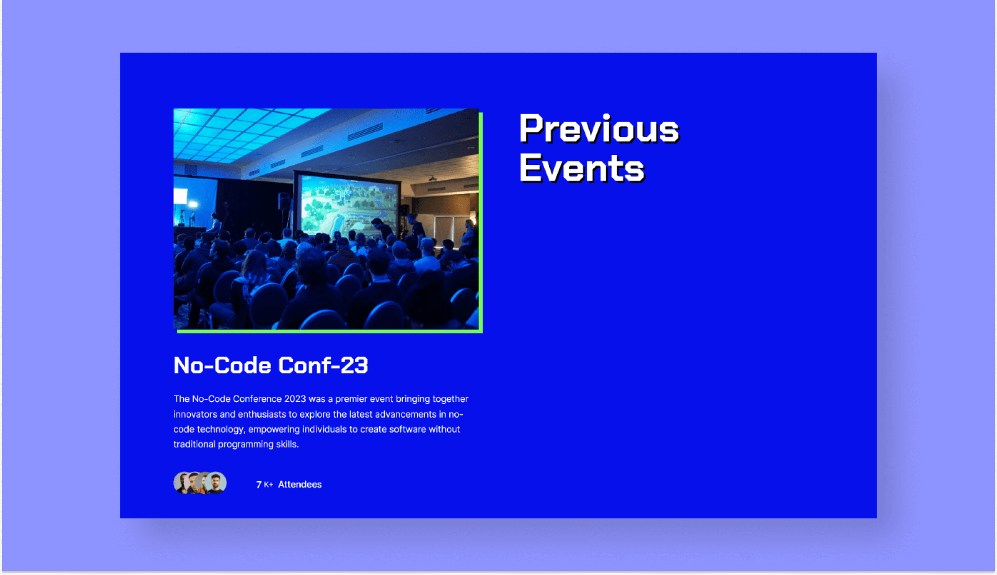 NooCodeHub - No Code Community Website Template Previous Event Section ...