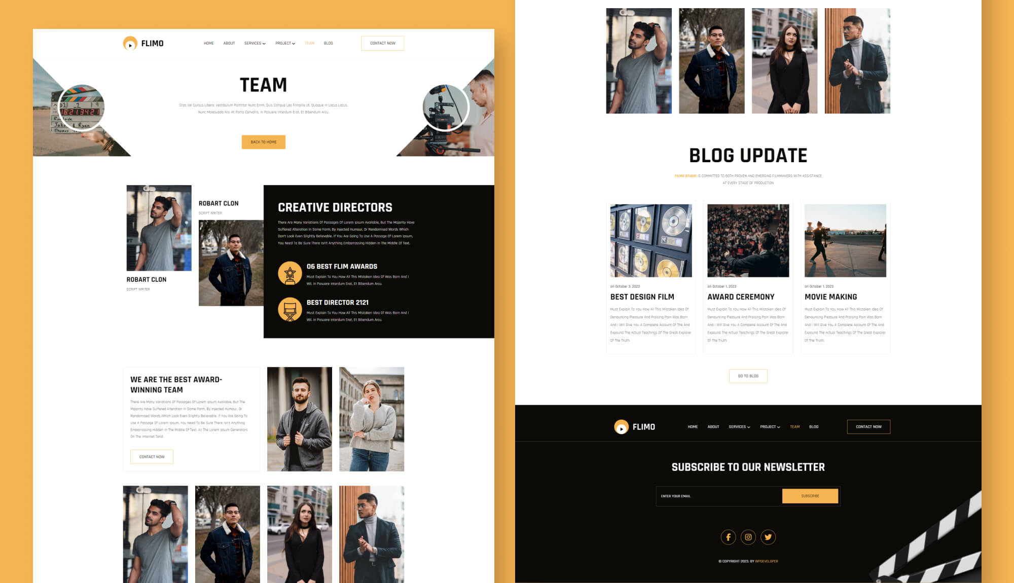 Flimo - Flimo - Film Production House Gutenberg Website Template Team ...