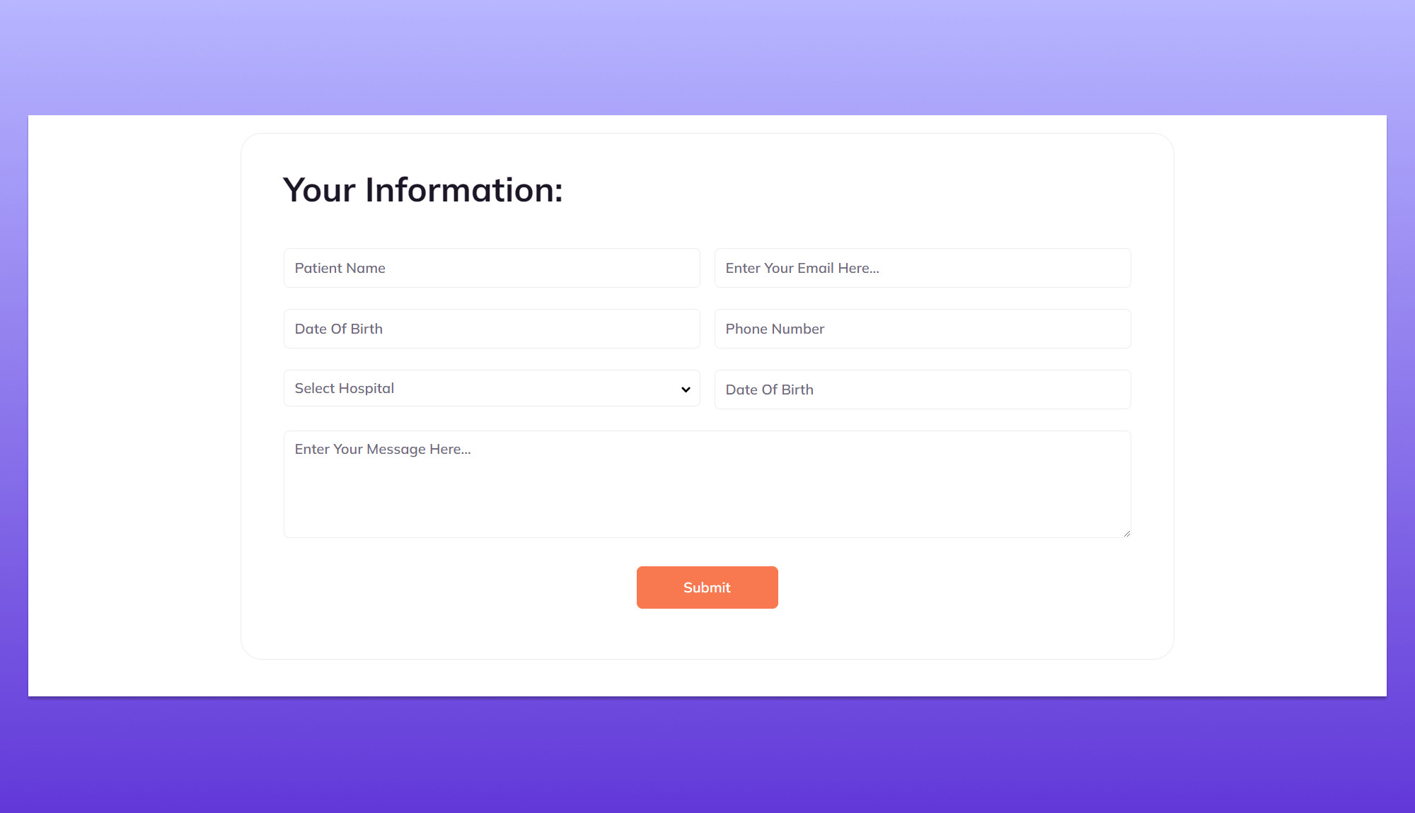 Dear Doc - Personal Gutenberg Website Template For Doctors Form Section ...