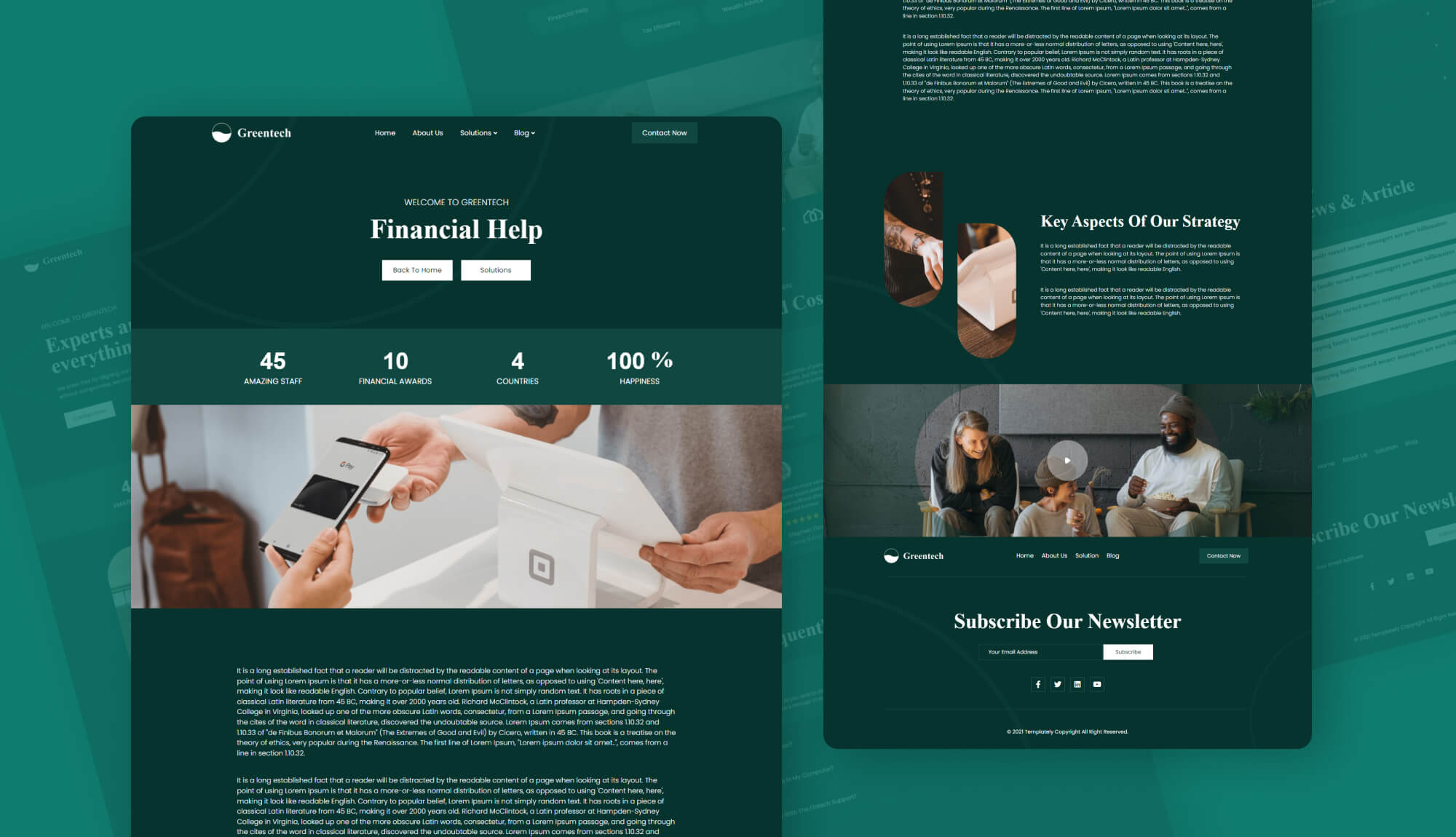 Greentech - Fintech Startup Website Template Solution Details Page ...