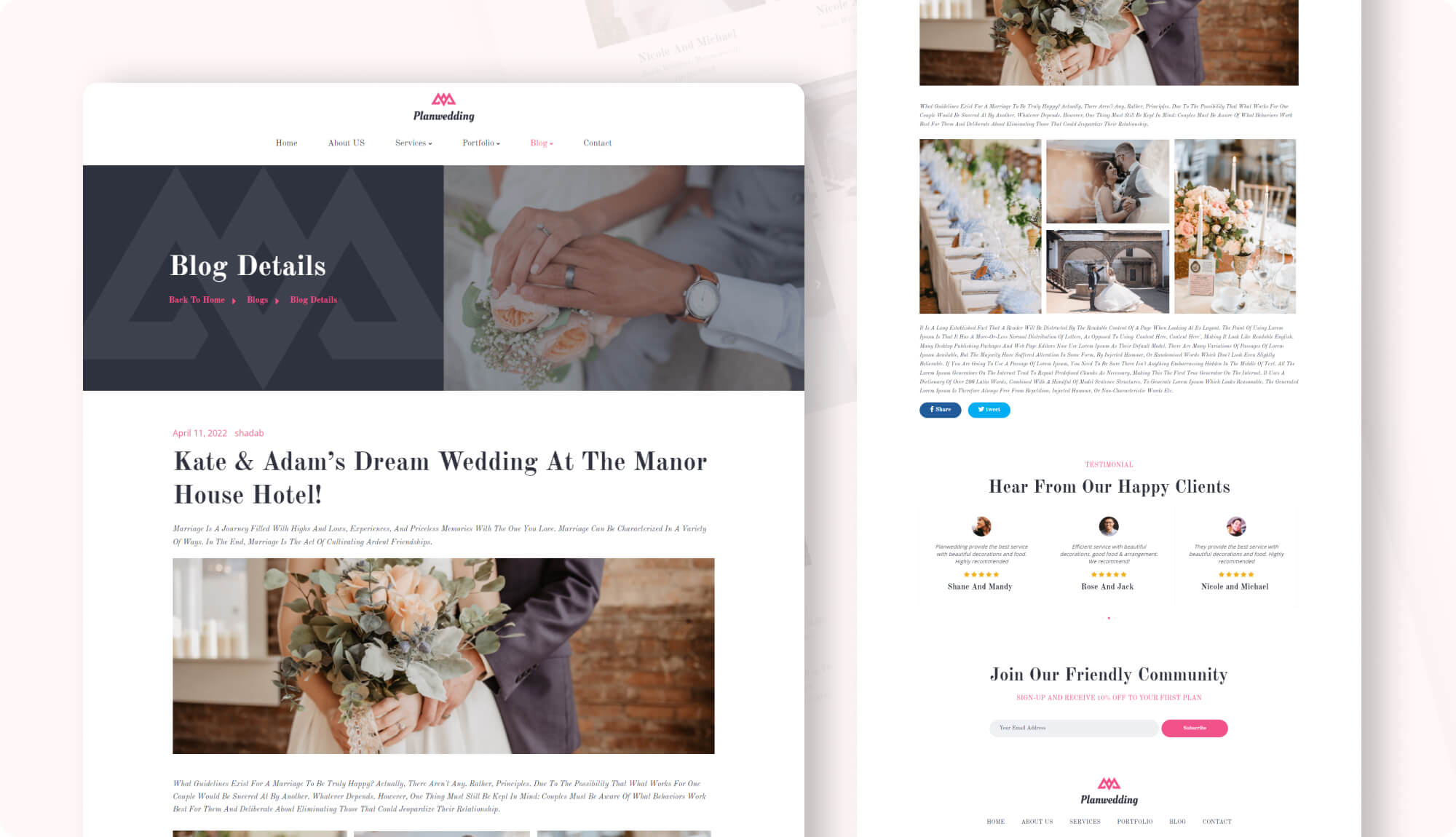 Planwedding - Wedding Planner Website Template | Templately