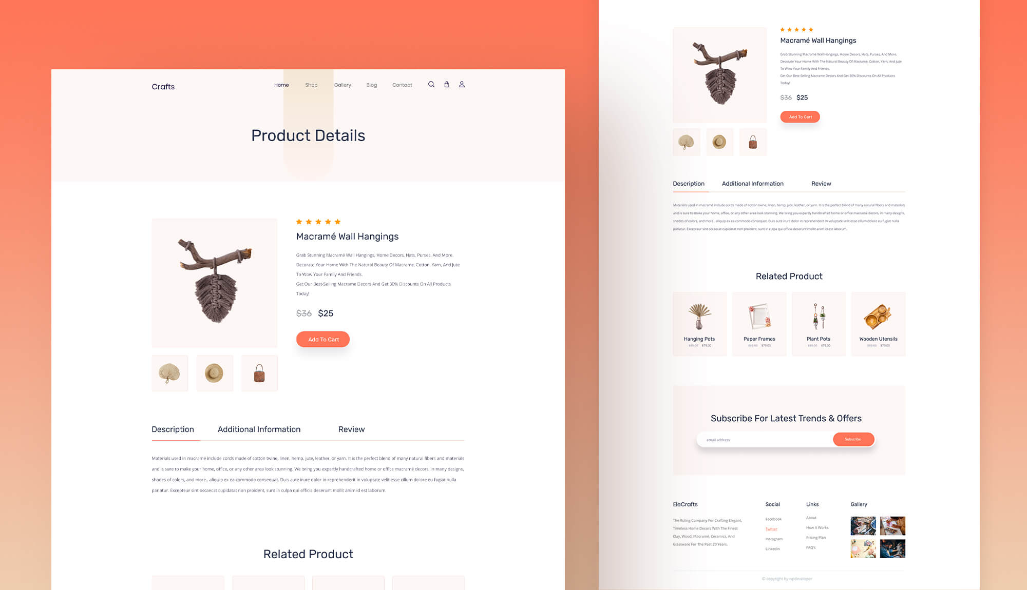 EleCrafts - Craft Store Website Template Product Page | Templately