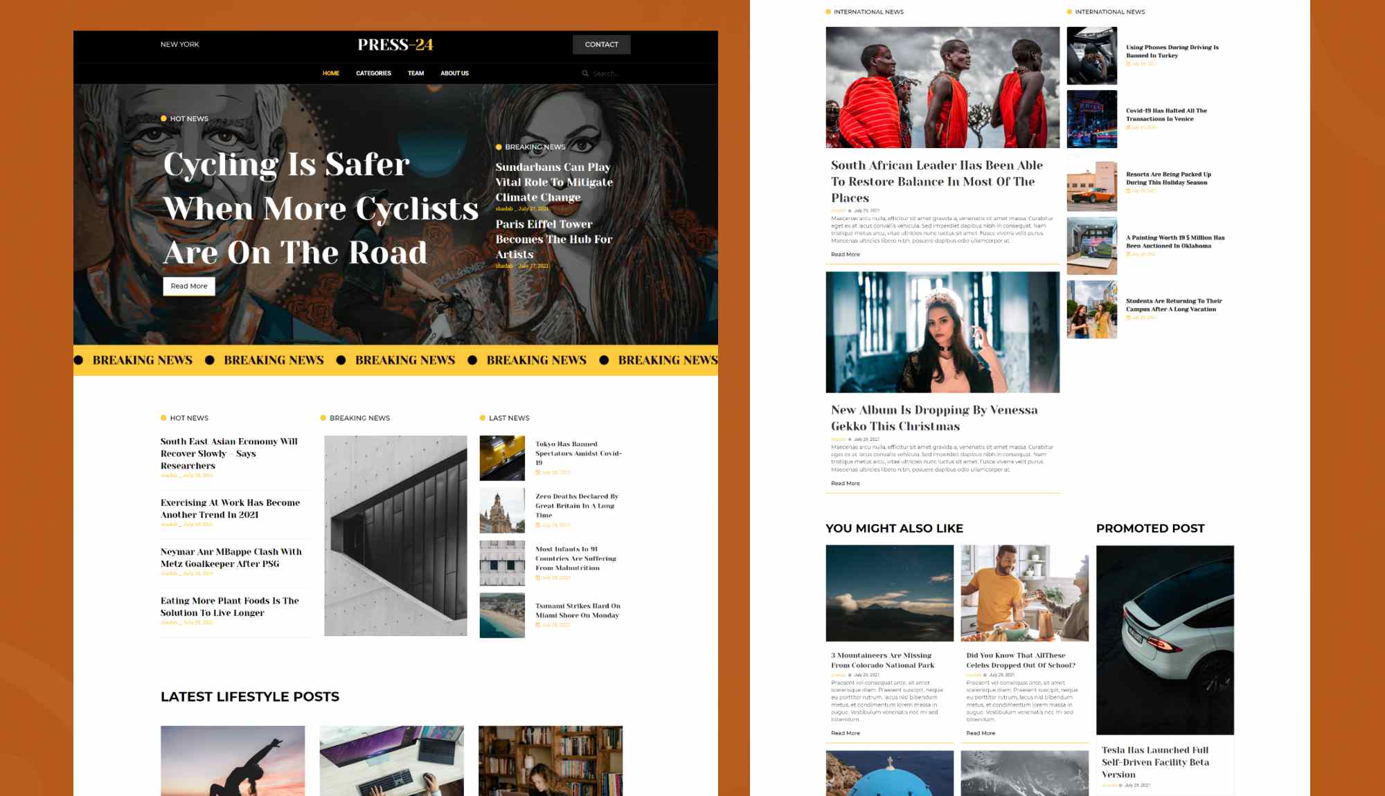 Press24 - Newspaper Website Template Home Page | Templately | Templately