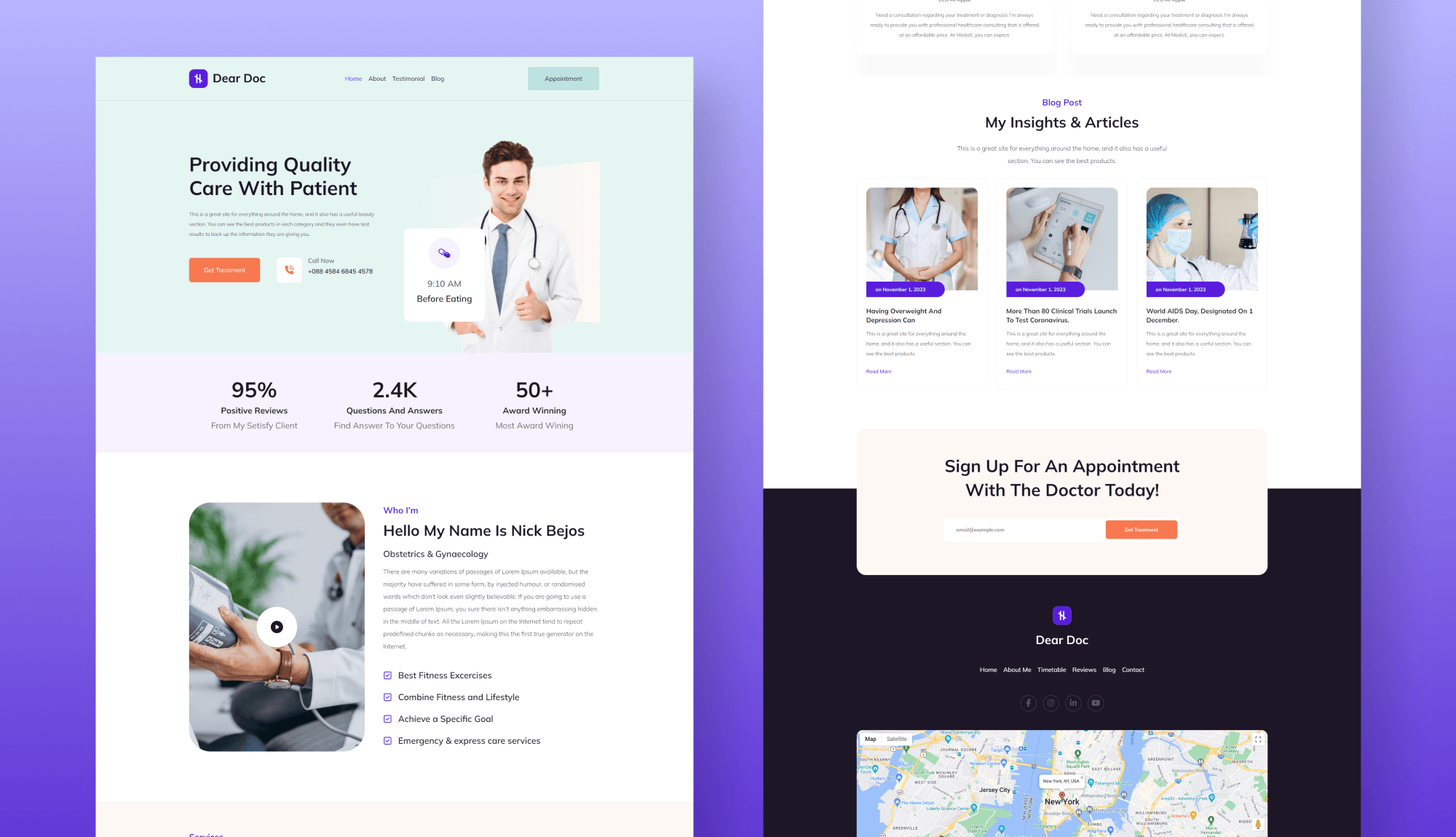 Dear Doc - Personal Gutenberg Website Template For Doctors Home Page ...