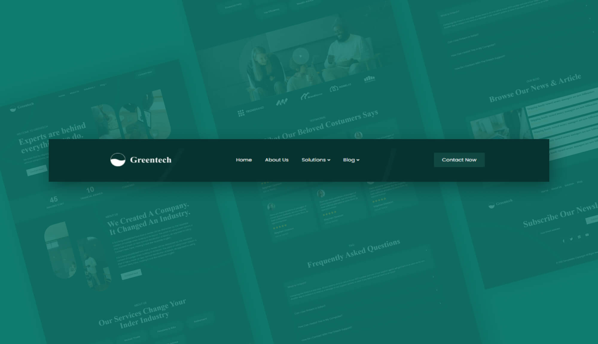 Greentech - Fintech Startup Website Template Header | Templately