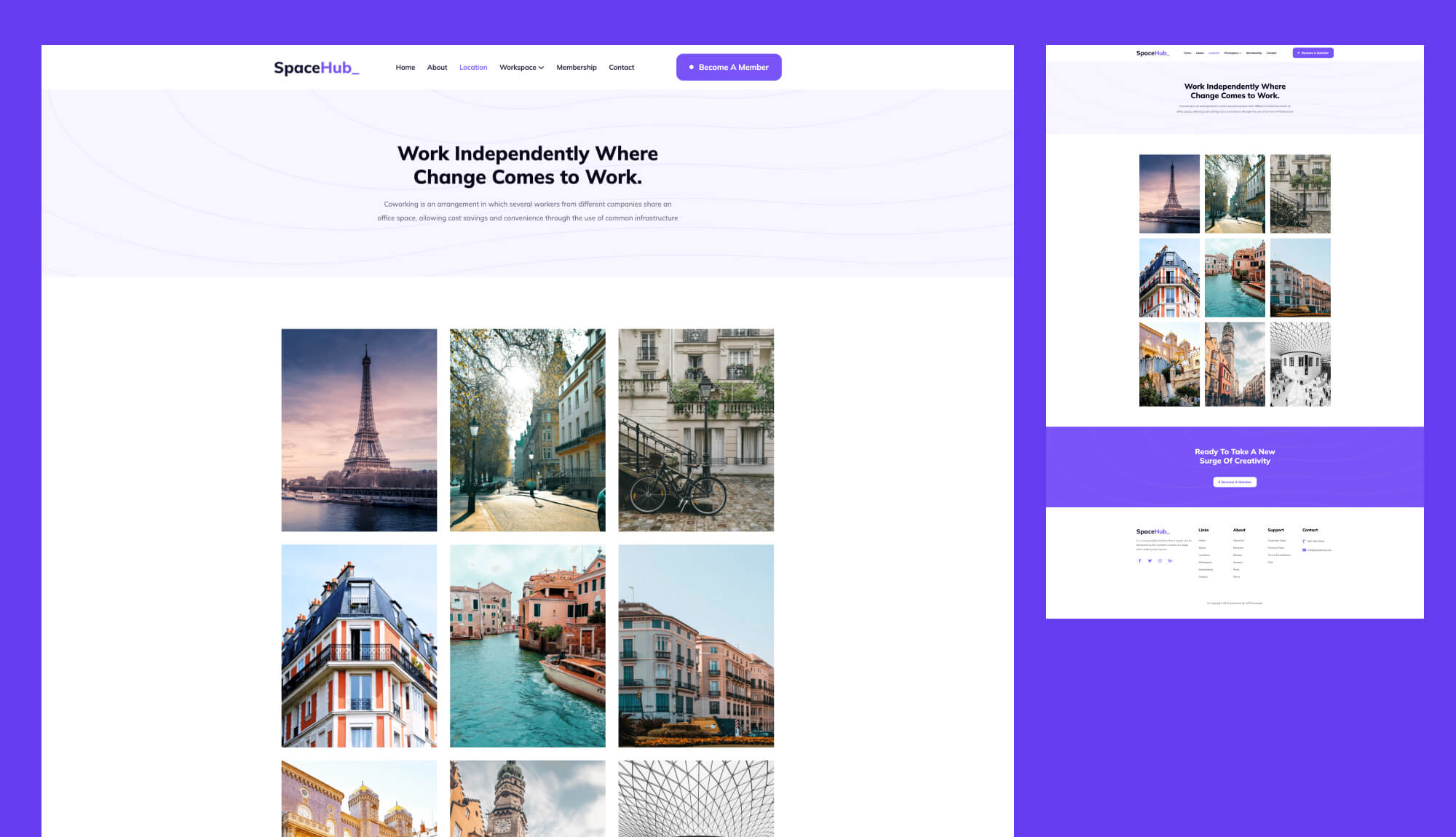 Space Hub - Coworking Space Website Template For Gutenberg Location ...