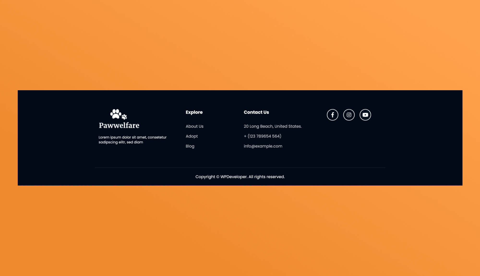 Pawwelfare - Pet Service Website Template For Gutenberg Footer Section ...