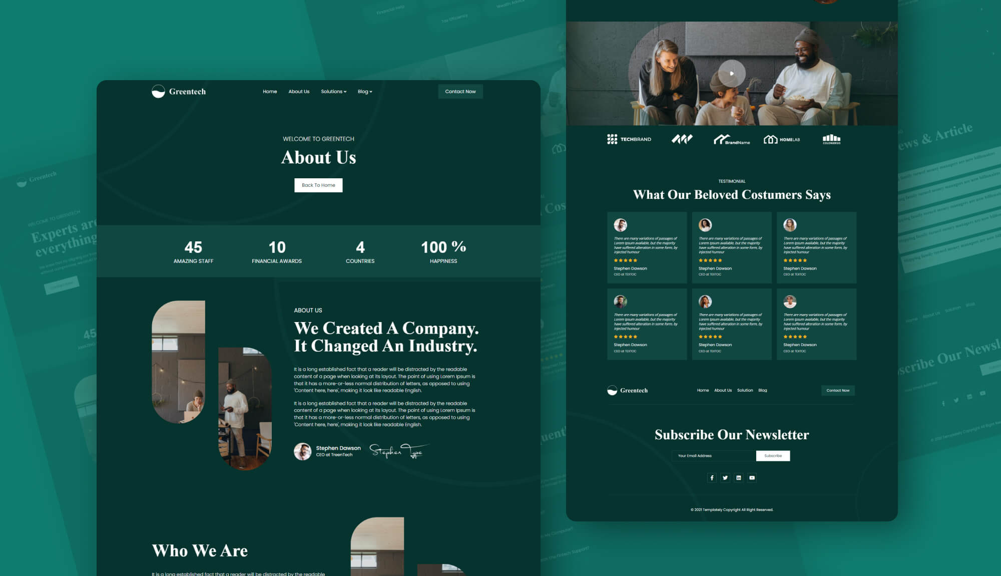Greentech - Fintech Startup Website Template About Page | Templately